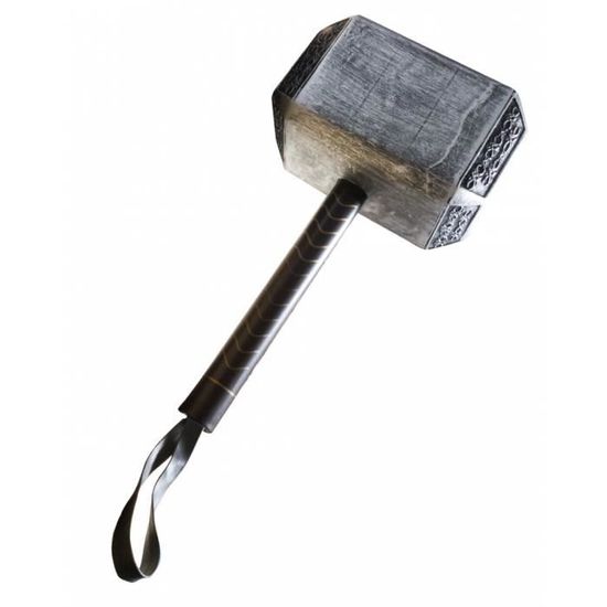 Arme à coussin - THOR - Marteau Mjölnir - 42 cm - Argent, Marron ...