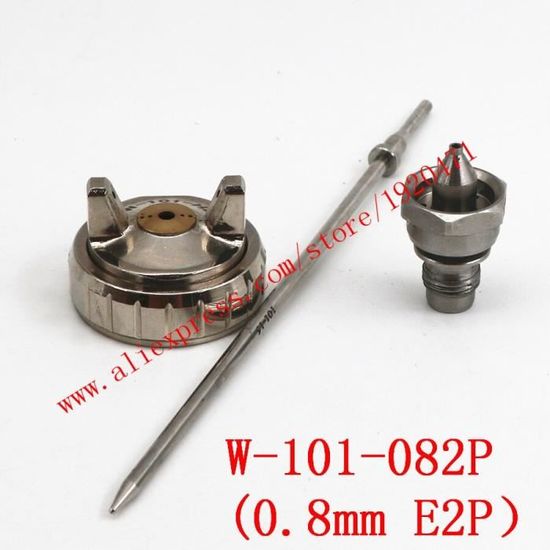 082P (0.8mm E2P Cap) - Buse de pistolet de W-101 du japon,fabriqué au japon, buse + aiguille ...