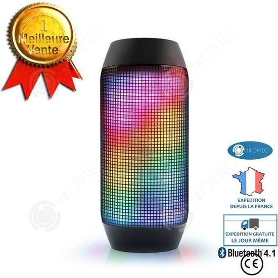 Enceinte Bluetooth - INN® - Pulse - Lumineuse LED - Sans fil - 1200mAh ...