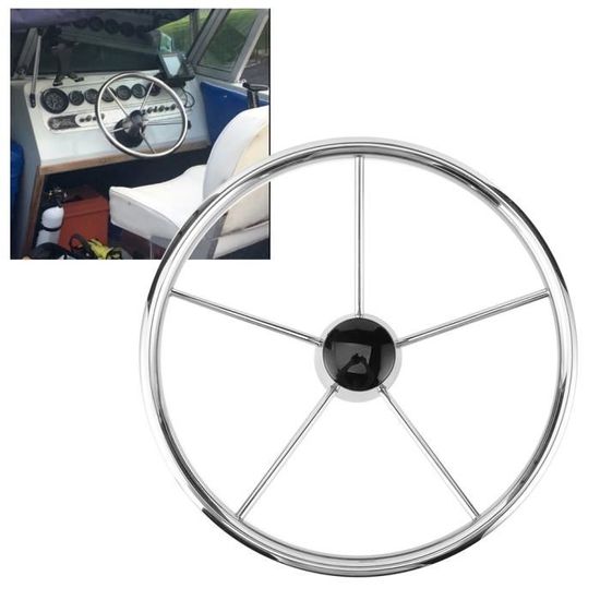 Volant de bateau Qiilu - 15-1/2 pouces - 5 rayons - Acier inoxydable ...