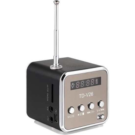 Td-V26 Haut-Parleur Numérique Mini Haut-Parleur Fm Radio Stéréo Mp3 Mp4 ...