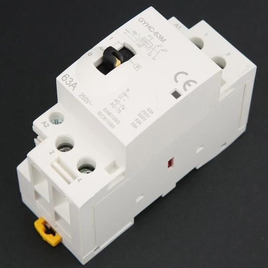 YOSOO contacteur AC manuel Contacteur AC domestique sur rail DIN 2P 63A 220V 50Hz avec ...