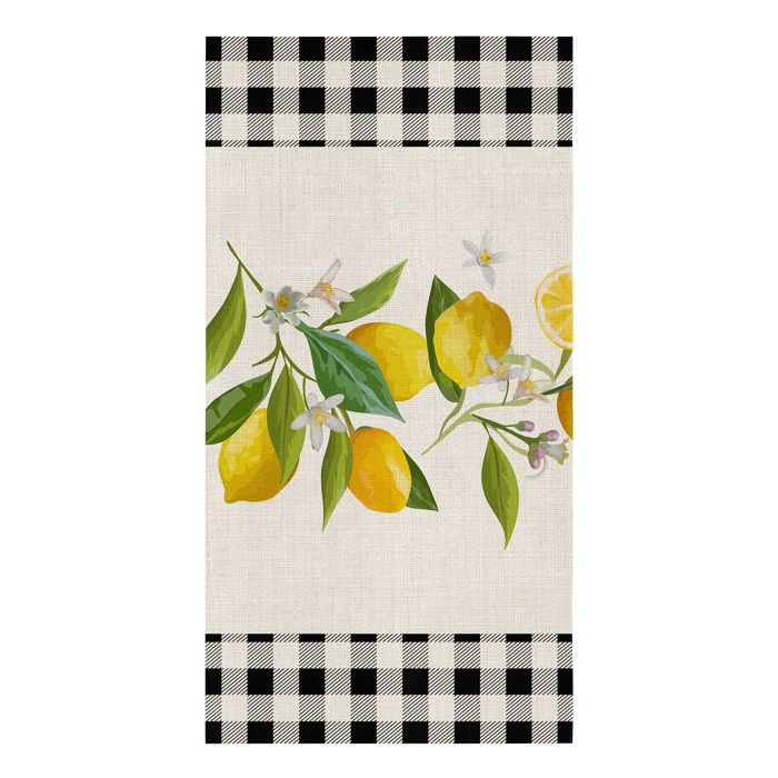 Serviette de cuisine en microcarence à carreaux de citron frais ...