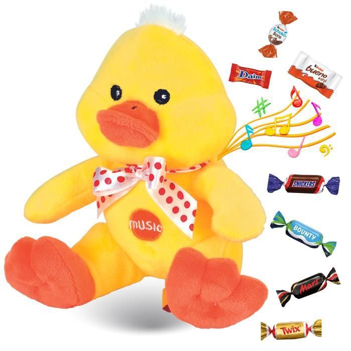 Peluche Poussin et son assortiment de 20 chocolats KINDER, CELEBRATIONS ...