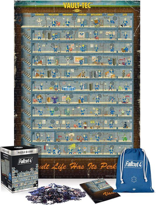 Fallout 4 Perk - Puzzle 1000 Pièces - Puzzle de Jeu avec Poster et Sac ...