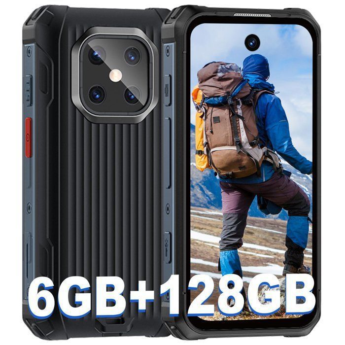 Smartphone Robuste,Mini Telephone Portable Incassable,3,7",6 Go + 128 ...