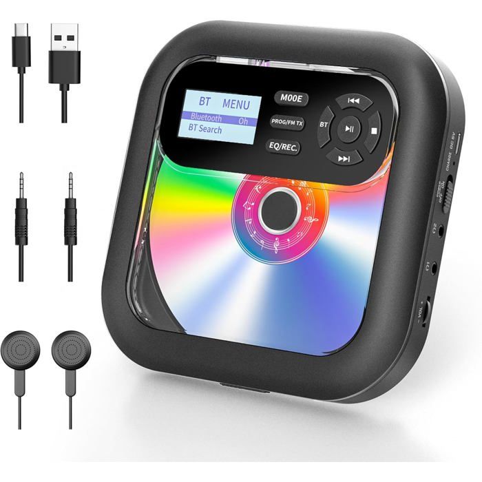 Lecteur Cd Bluetooth - Lecteur Cd Portable Avec Haut-Parleur, Batterie ...