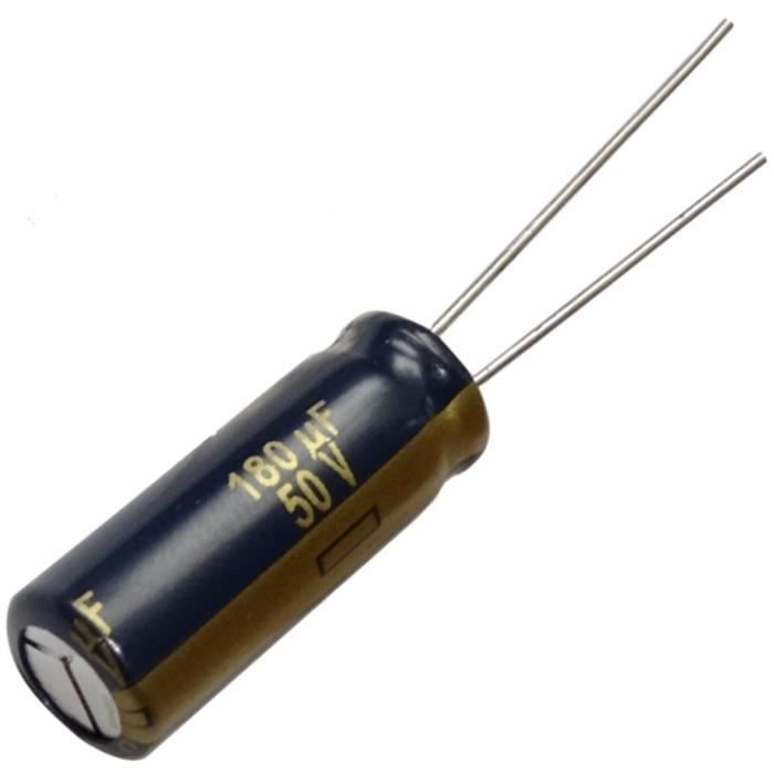 Aerzetix: C14495 2x Condensateur chimique LOW ESR 180µF ±20% 50V THT ... Aerzetix: C14495 2x Condensateur chimique LOW ESR 180µF ±20% 50V THT ...
