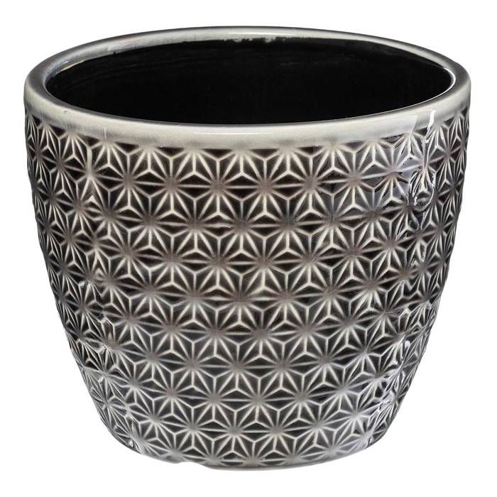 Pot céramique D14cm - Atmosphera createur d'interieur - Gris ...