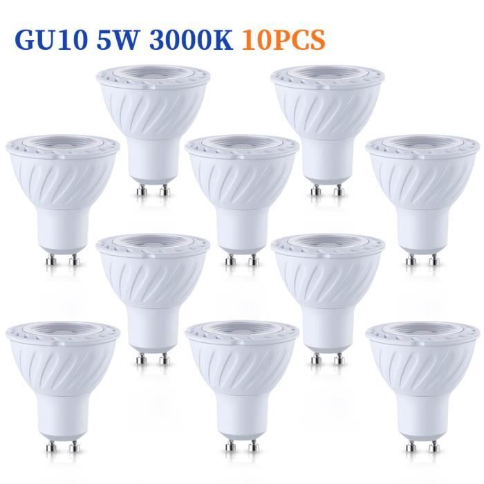 Ampoules LED GU10 - BIVGOCLS - Blanc Chaud - 5W - 500Lm - Lot de 10 - Cdiscount Maison