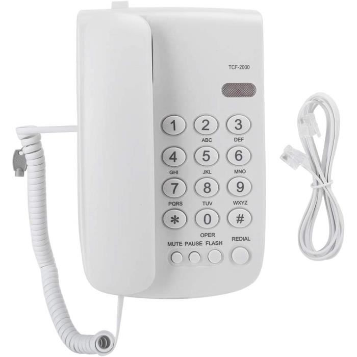 Téléphone Filaire Fixe, téléphone Moderne, Pas Besoin de Batterie, avec ...