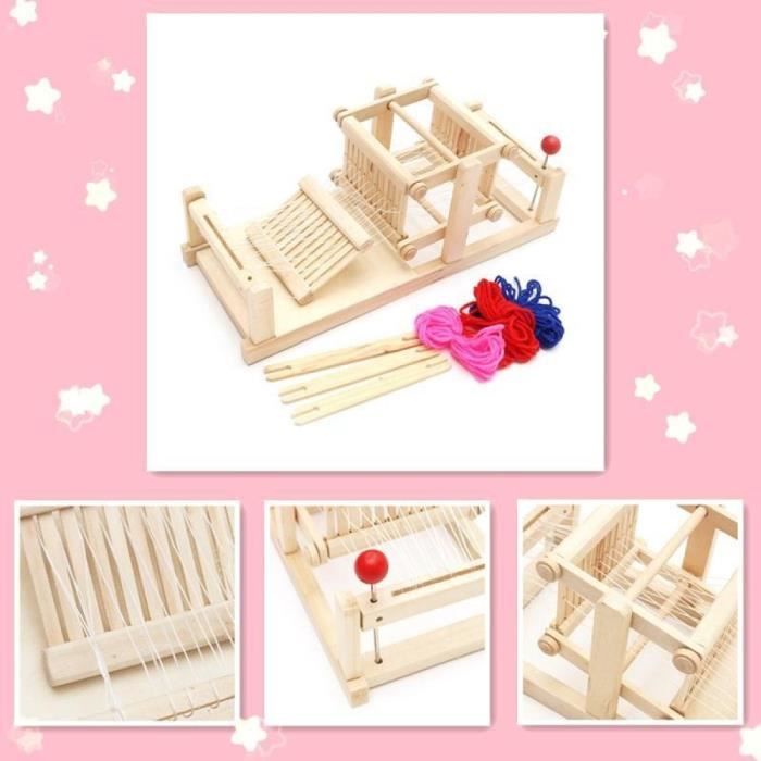 Chinese Traditional Wooden Table Weaving Loom Machine Model Hand Craft ...