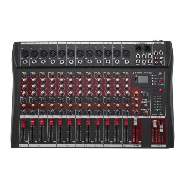 Table de mixage professionnel 12 Canaux USB bluetooth PRISE US ...