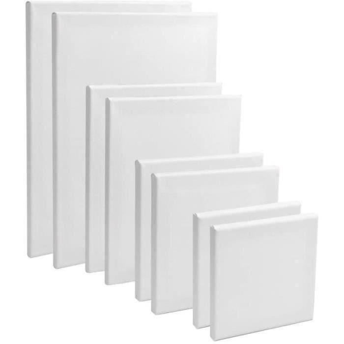 Toile à Peindre Vierge 8Pcs TIMESETL Lot de Canvas Peinture Acrylique ...