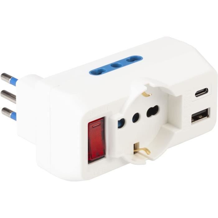 Poly Pool Pp2389 Adaptateur Multiple Fiche 10A 3 Prises Pluristandard ...