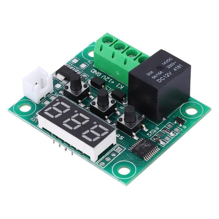 Cikonielf Module de contrôle de température numérique 2 pièces W1209 DC 12V Thermostat numérique ...