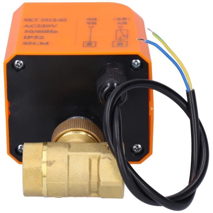 GOTOTOP Vanne à bille motorisée Vanne à Bille en Laiton Motorisée DN15 2 Voies Vanne Électrique ...