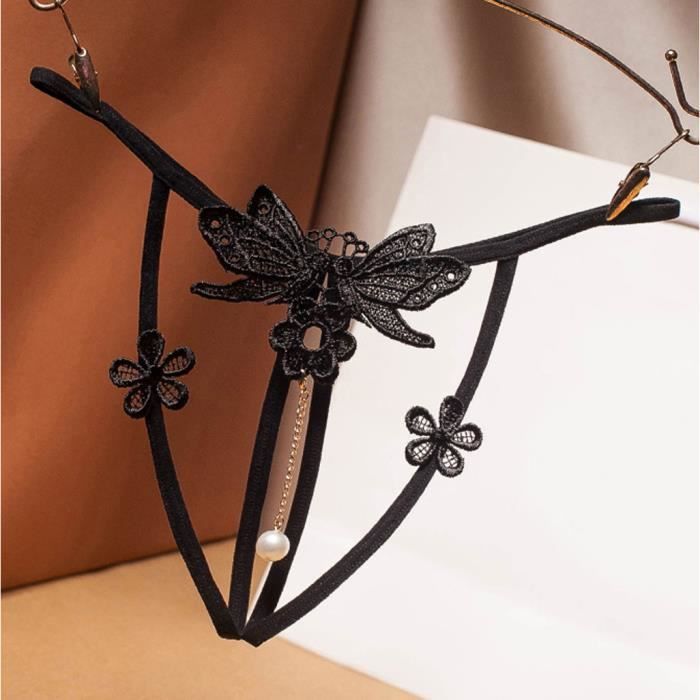 String Tanga Pour Femme Sexy Dentelle Noir Noir - Cdiscount Prêt-à-Porter