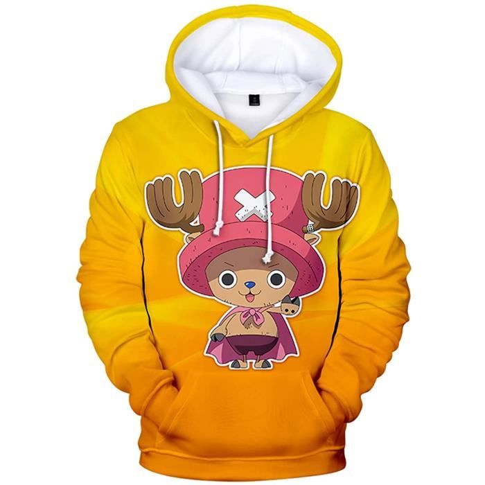 Sweat à Capuche Fille One Piece Imprimé 3d Luffy Chopper Mode Mignon