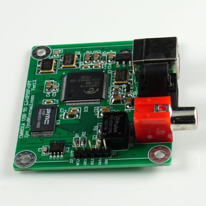 Convertisseur TV,Hifi CM6631A USB,Interface numérique DAC vers SPDIF,sortie optique coaxiale I2S ...