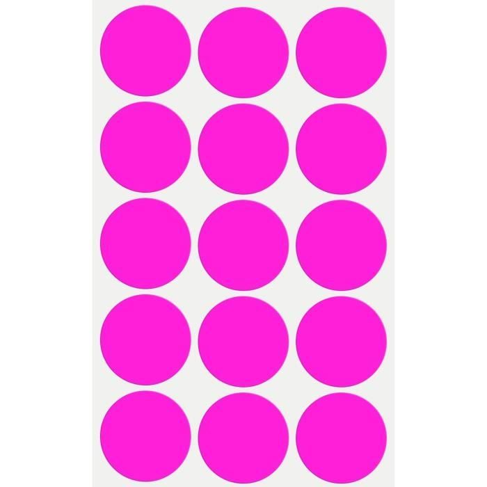 Gommettes Étiquettes Autocollantes Rondes Rose Fluo Environ 3 Cm (30 Mm ...