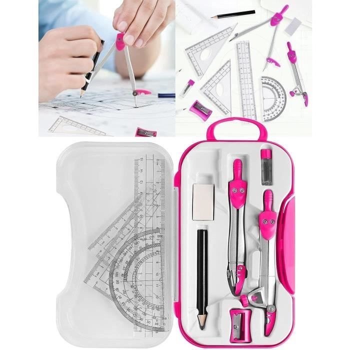 Compas de Mesure Kit de géométrie mathématique rapporteur boussole ...