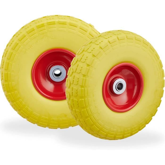 Roue de Diable Set de 2, Caoutchouc 260x85 mm, increvables, 16mm, 4.1-3 ...