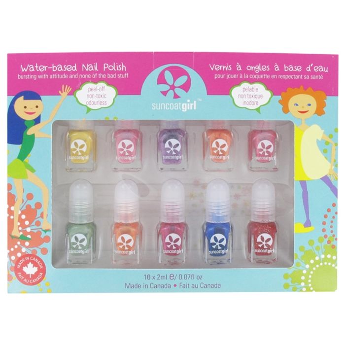 SunCoat Girl Kit Vernis à l'Eau Pelables Palette Festive 10 x 2ml ...