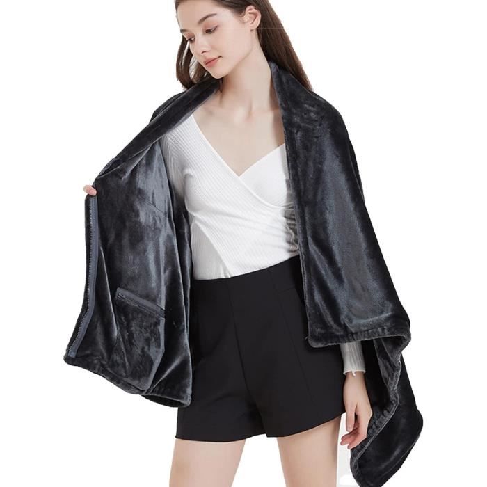 8 Zones Châle Chauffant Usb Sans Fil Électrique Wrap Poncho Avec 3 ...