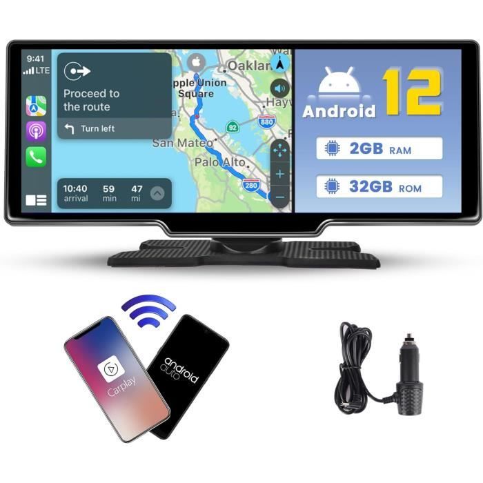 2+32G Android 12 Ecran Voiture Sans Fil Carplay Wireless Android Auto ...