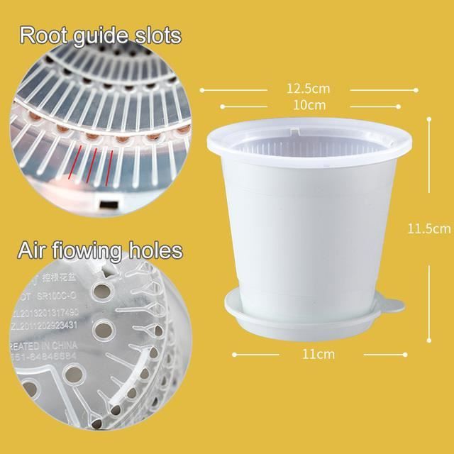 POT DE FLEUR,10 cm White-1 pc--Pot'orchidées transparent avec trous ...