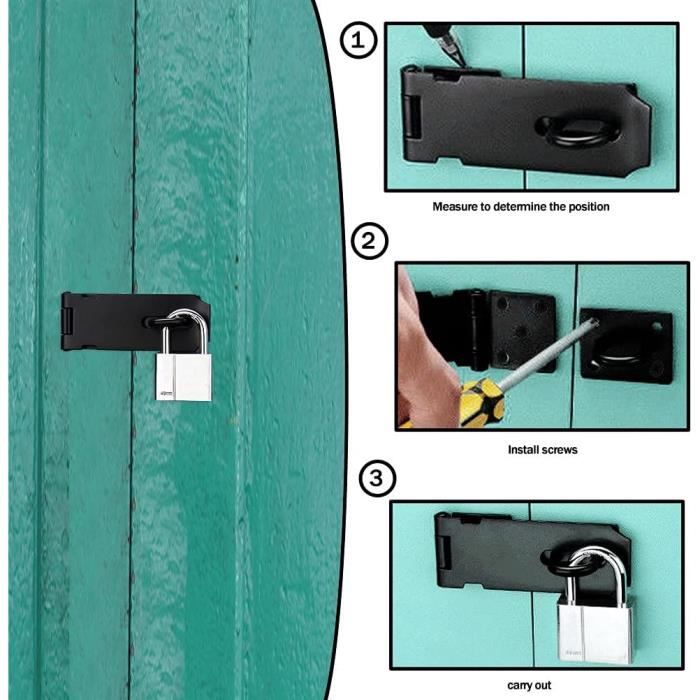 Porte Cadenas,2 Pièces Loquet pour Porte Verrou de Fermoir Moraillon ...