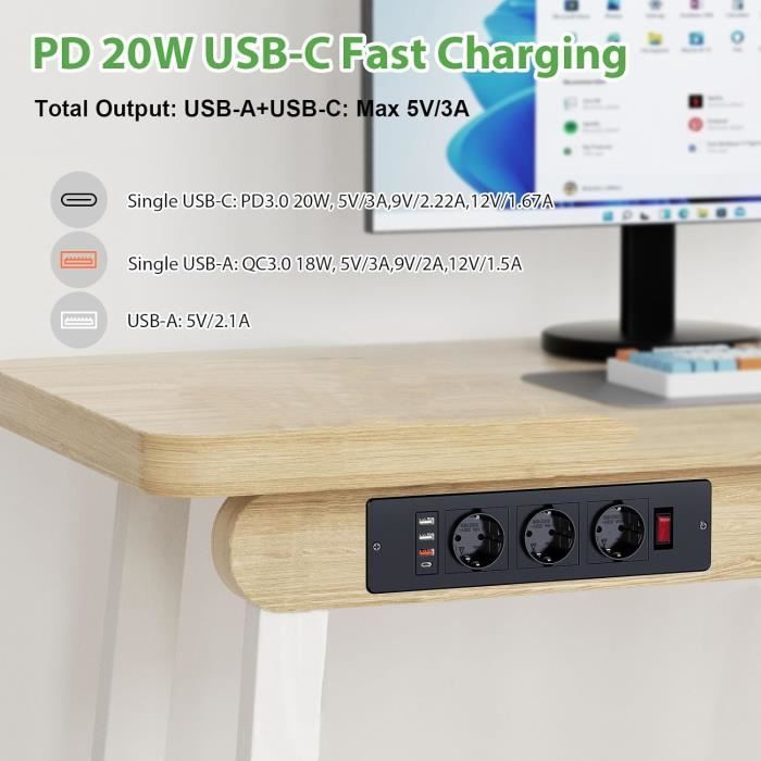 Prise Encastrable Plan De Travail Usb C Pd20W, Multiprise Encastrable ...