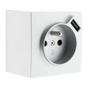 Prise électrique avec USB et pose en saillie - Cdiscount