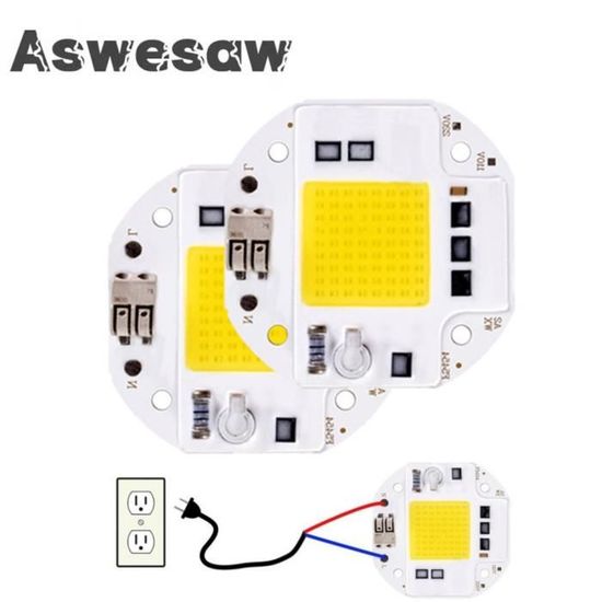 (220V|blanc chaud|50 W)Puce LED COB haute puissance 50W 70W 100W, 220V 110V, sans soudure, Diode ...