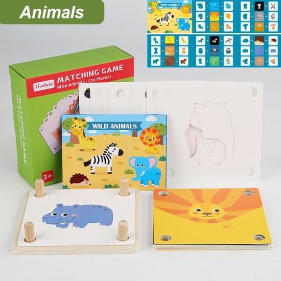 Casse-Tete GIO82 Ombre correspondant Puzzle jouet en bois apprentissage ...