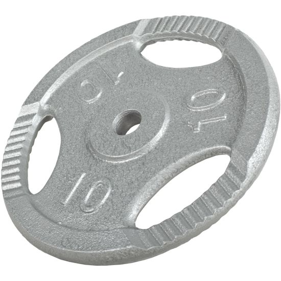 Gorilla Sports® Disques de Poids- 10kg, 30/31mm, Fonte, Argent ...