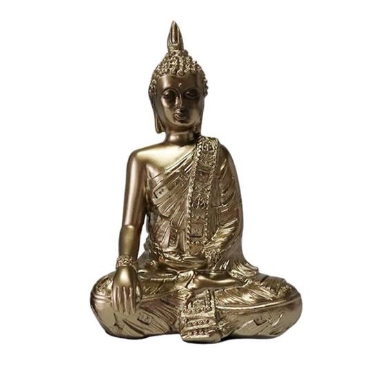 Statue de bouddha assis bouddhisme thaïlandais méditant bureau à domicile Sculpture décorative ...