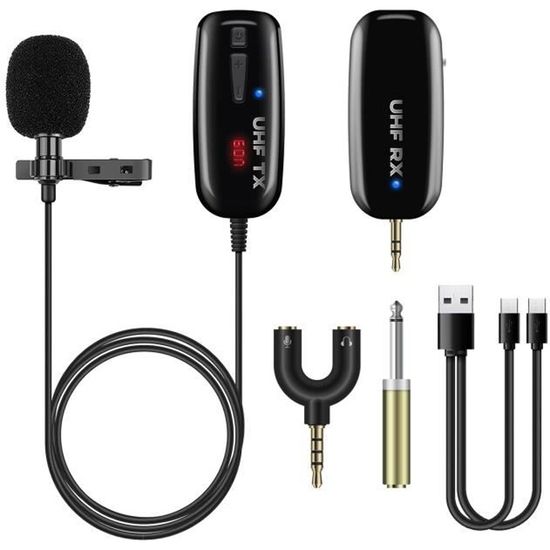 KOOLSTAR Micro cravate sans fil UHF omnidirectionnel pour smartphone ...