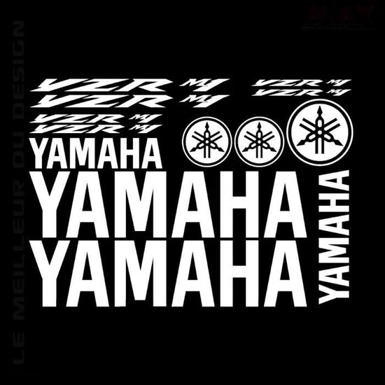 13 stickers YZR M1 – BLANC – YAMAHA sticker YZR M1 1000 - YAM421 ...