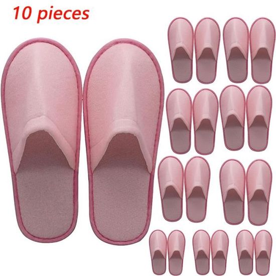 Pantoufles d'hôtel jetables - ANNEFLY - Lot de 10 paires - Rose ... Pantoufles d'hôtel jetables - ANNEFLY - Lot de 10 paires - Rose ...