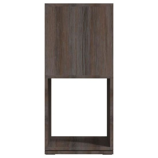 YESM Armoire rotative Gris et chêne 34,5x34,5x147,5 cm Aggloméré ...