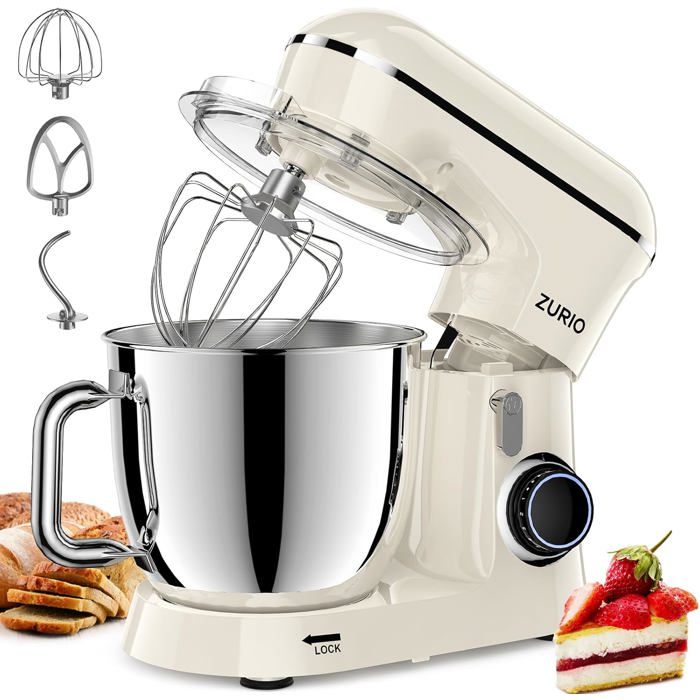 Robot Patissier 1300w Zurio 5.5L Batteurs Et Robots Portable à 10 ...