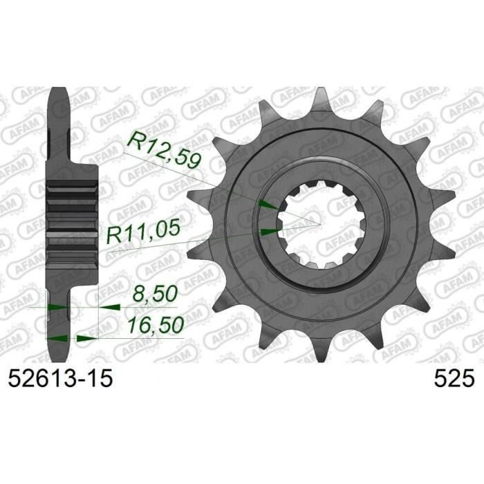 Pignon Afam 525 52613 - argenté - 14T - Cdiscount Auto