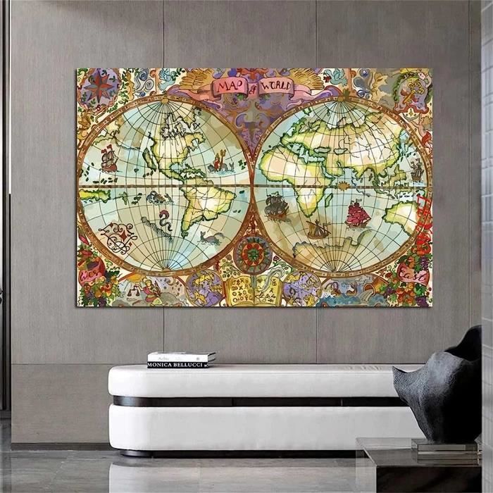 Diamond Painting Carte Du Monde ,5D Broderie Diamant Kit Complet,Diy ...