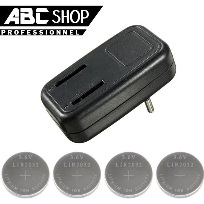 4 PILE ACCU BATTERIE RECHARGEABLE CR2032 LIR2032 3.6V LIR CR 2032 PILE BOUTON 40mAh + CHARGEUR ...