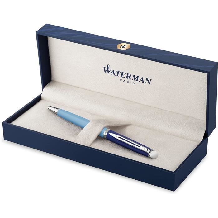 TJS-Stylo bille Hémisphère en métal et laque bleue avec finition palladium pointe moyenne ...
