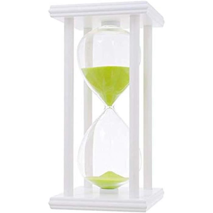Sablier 15 Minutes, sablier avec Cadre en Bois Blanc (Sable Vert)[1682 ...