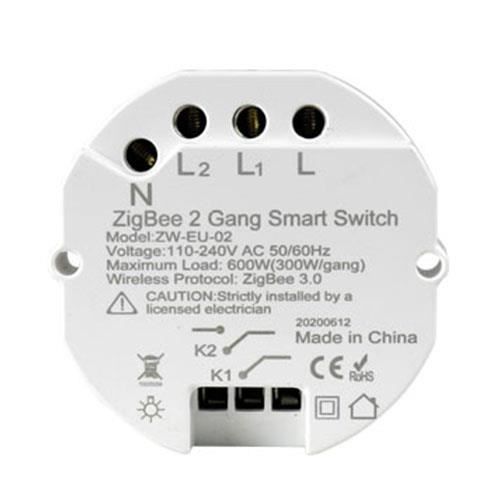 Zigbee 2 gangs - interrupteur lumineux intelligent Zigbee 3.0, 2 voies, Module disjoncteur ...