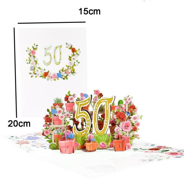 Carte Pop-Up 3D - Faire-part - Femmes - Anniversaires 1er à 50e ...